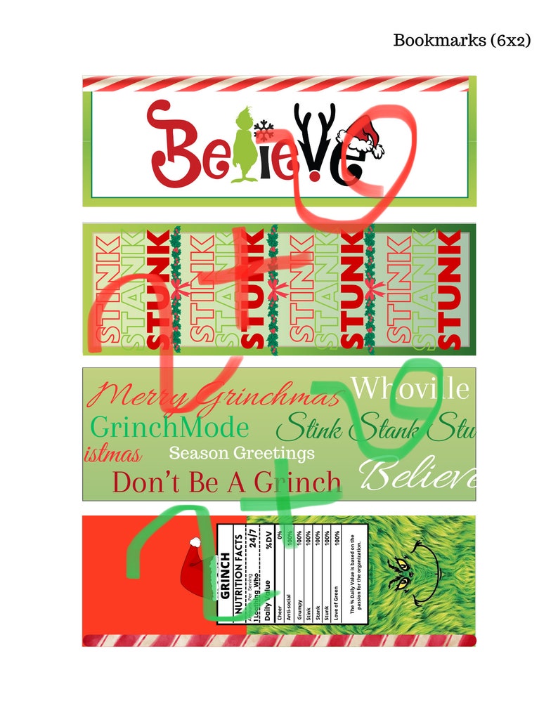 DIY Grinch Bookmarks PRINTABLE - Etsy
