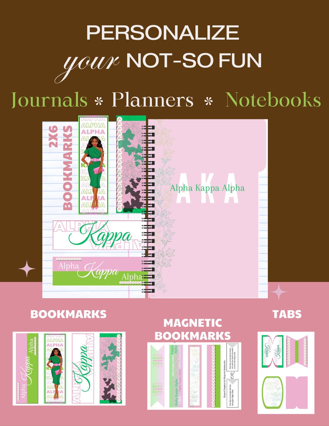 DIY AKA Sorority PRINTABLE Bookmarks - Etsy Australia