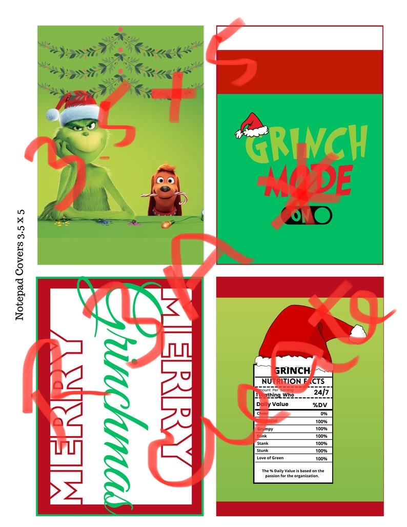 DIY Grinch Mini Notebook Cover PRINTABLE - Etsy Australia