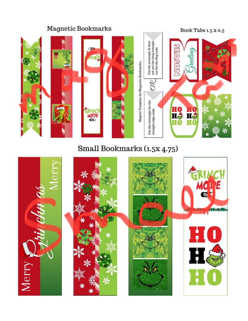 DIY Grinch Bookmarks PRINTABLE - Etsy