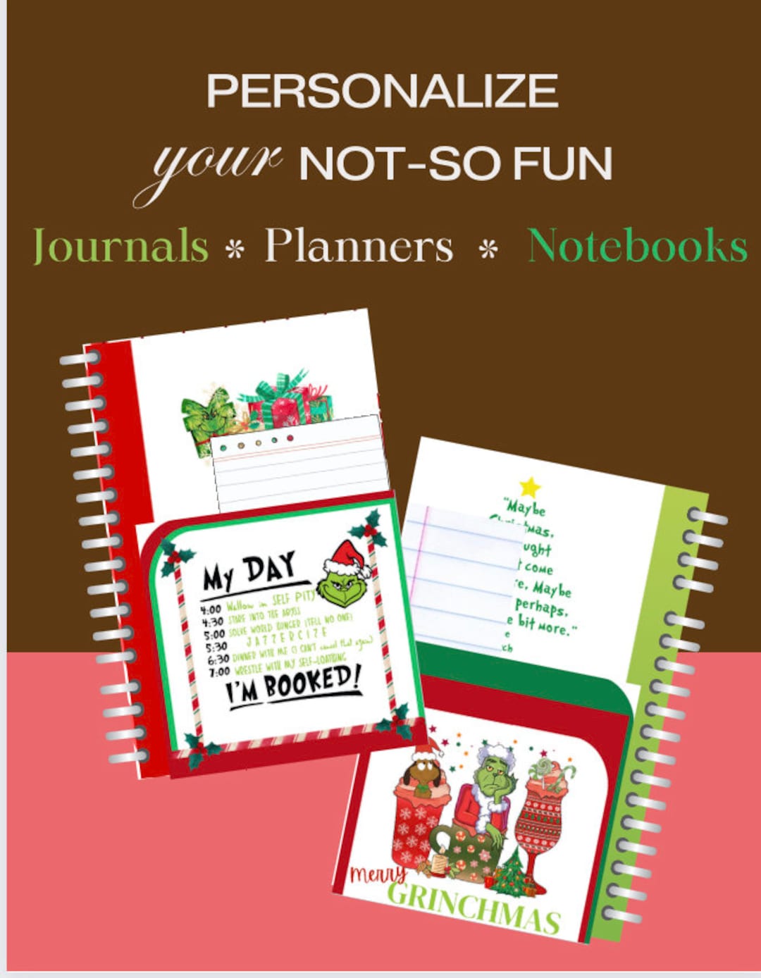 DIY Grinch PRINTABLE Planner Pockets - Etsy
