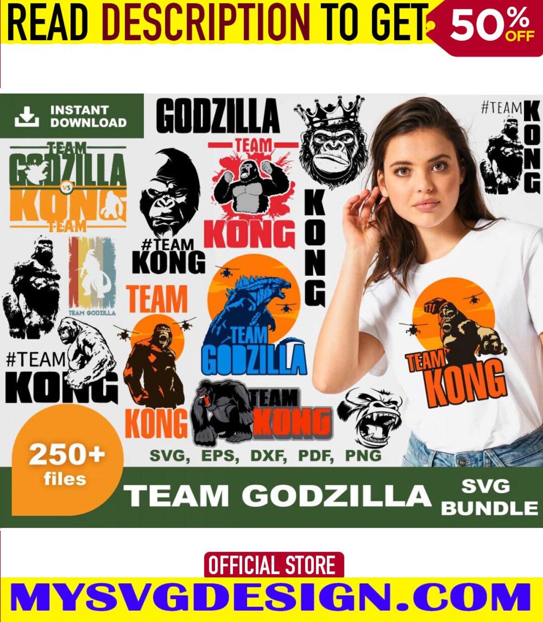 250 Tgodzilla Svg Bundle, King Kong Svg Bundle, Godzilla Silhouette ...