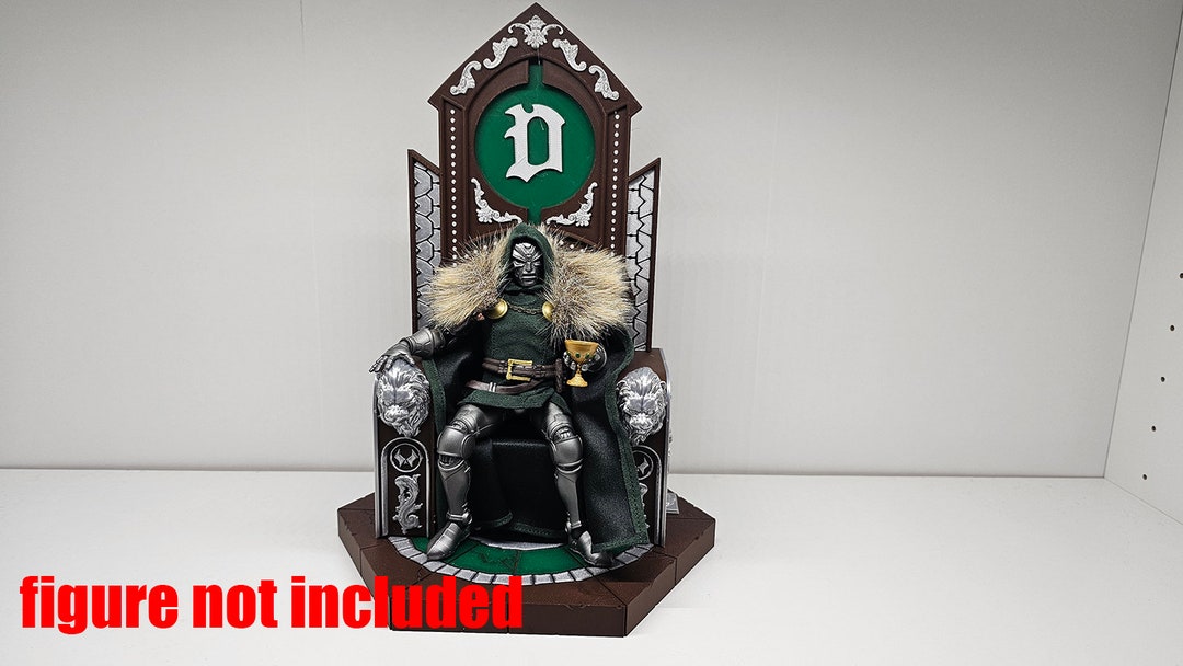 1 12 Scale INNOVATION_MODEL D Throne Chair - Dark Brown / Silver ...