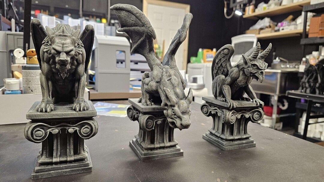 3 Figure Posing Gargoyle Set - Etsy