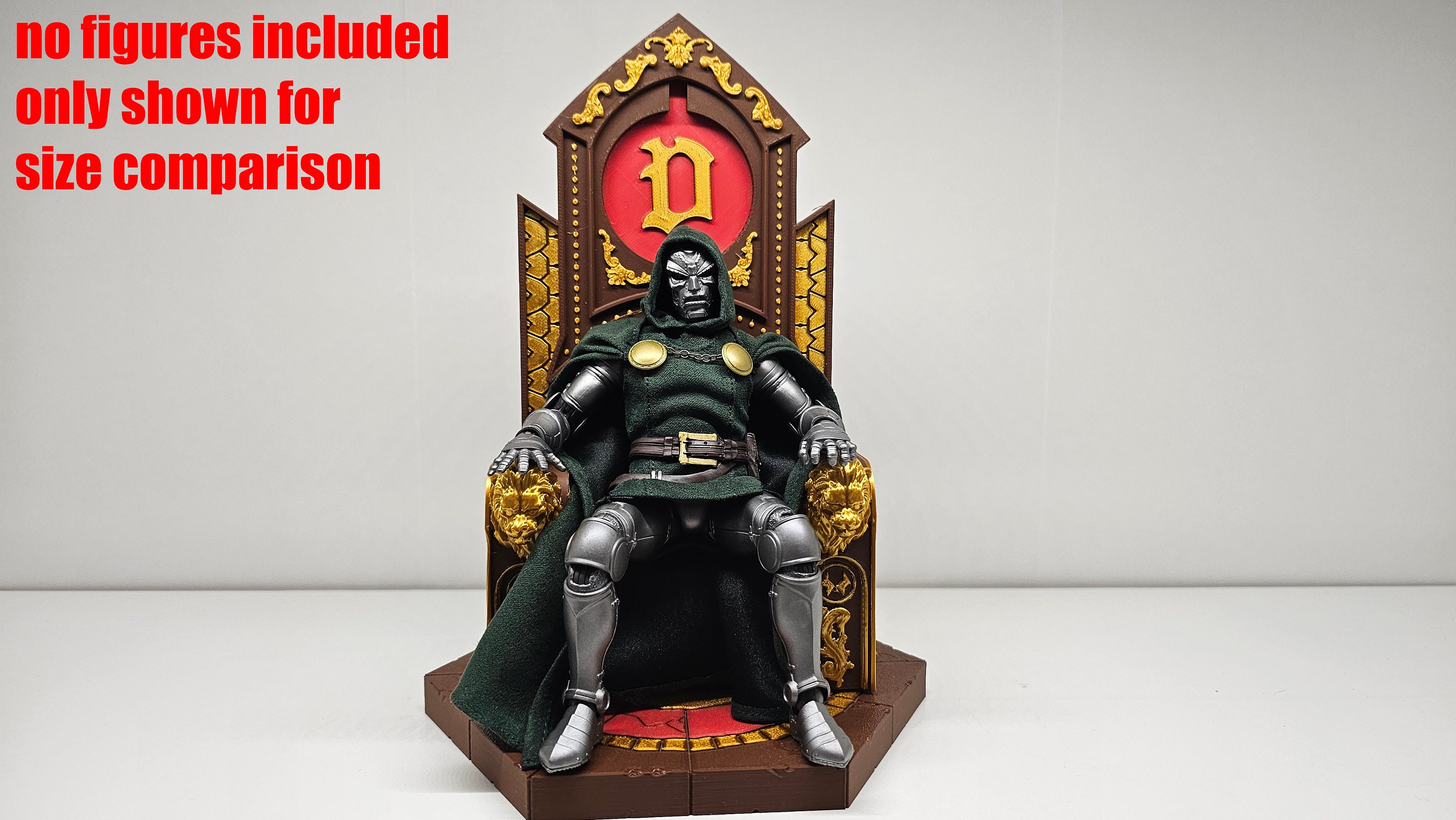 1 12 Scale INNOVATION_MODEL Dr.doom Throne Dark Brown / Rich Gold / Red ...