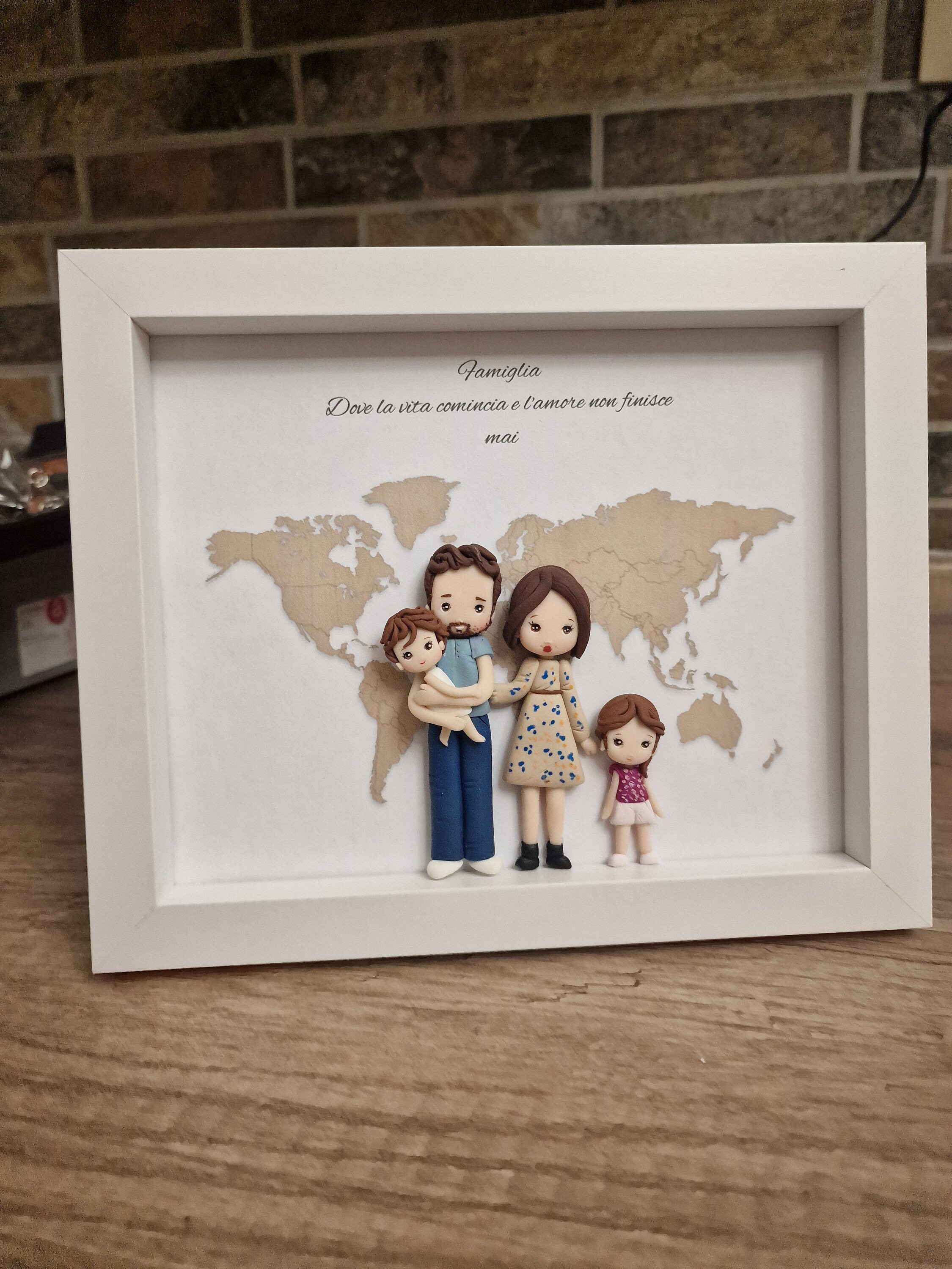 Personalized Family Frame in Polymer Clay, Family Photo, Personalized ...