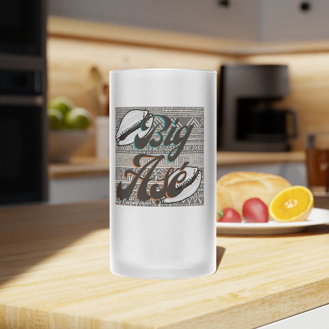 Big Ase' Frosted Glass Beer Mug - Etsy