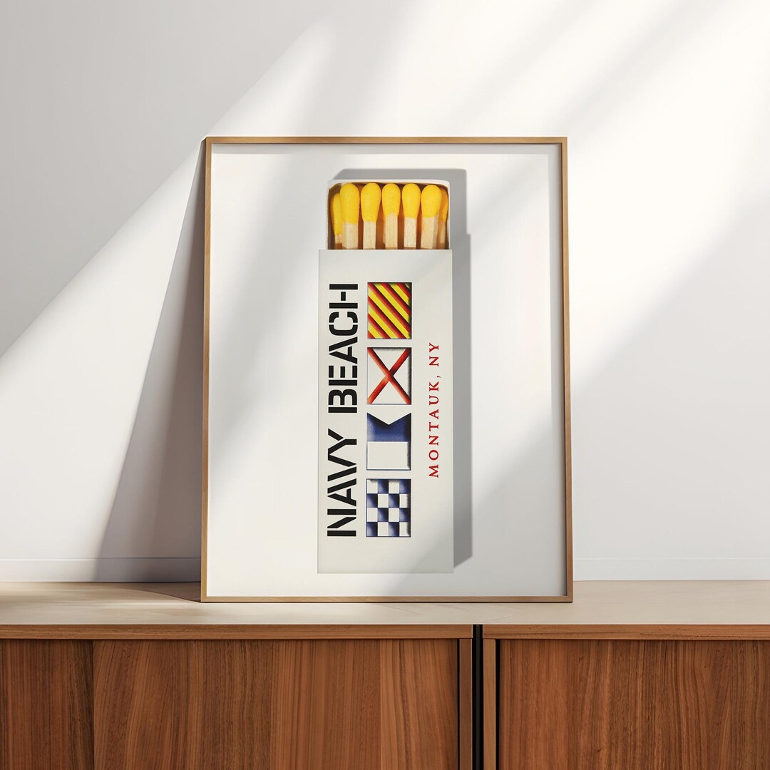 Navy Beach Montauk Matchbook Art Print (digital Download) - Etsy