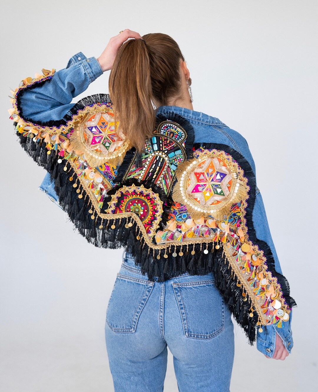 Gold Detailed Fringe Jacket - Etsy