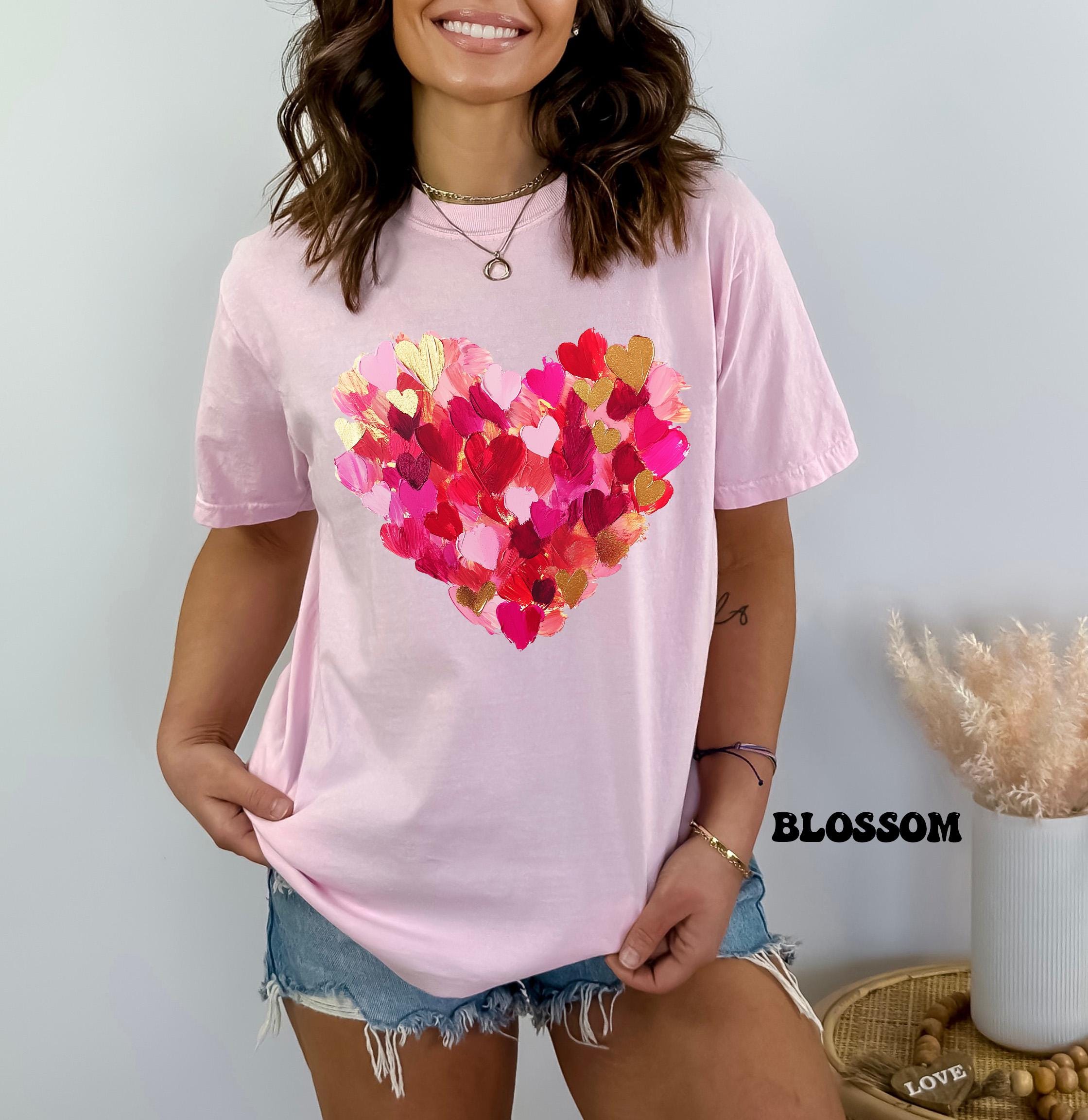 Comfort Colors® Cute Love Heart Shirt, Happy Valentines Day Shirt ...