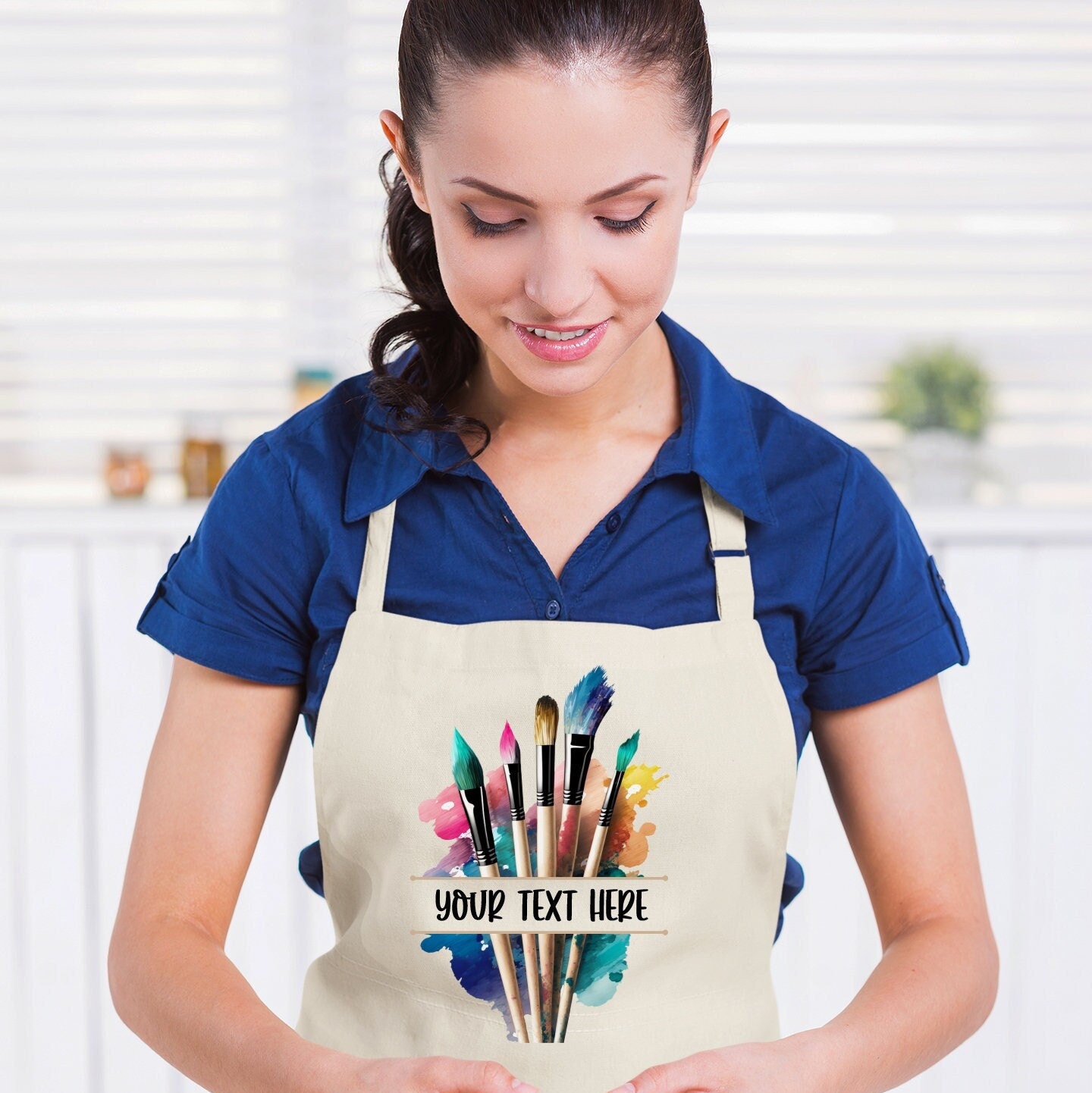 Personalized Art Apron With Pockets, Art Teacher Gift Apron, Art Party ...