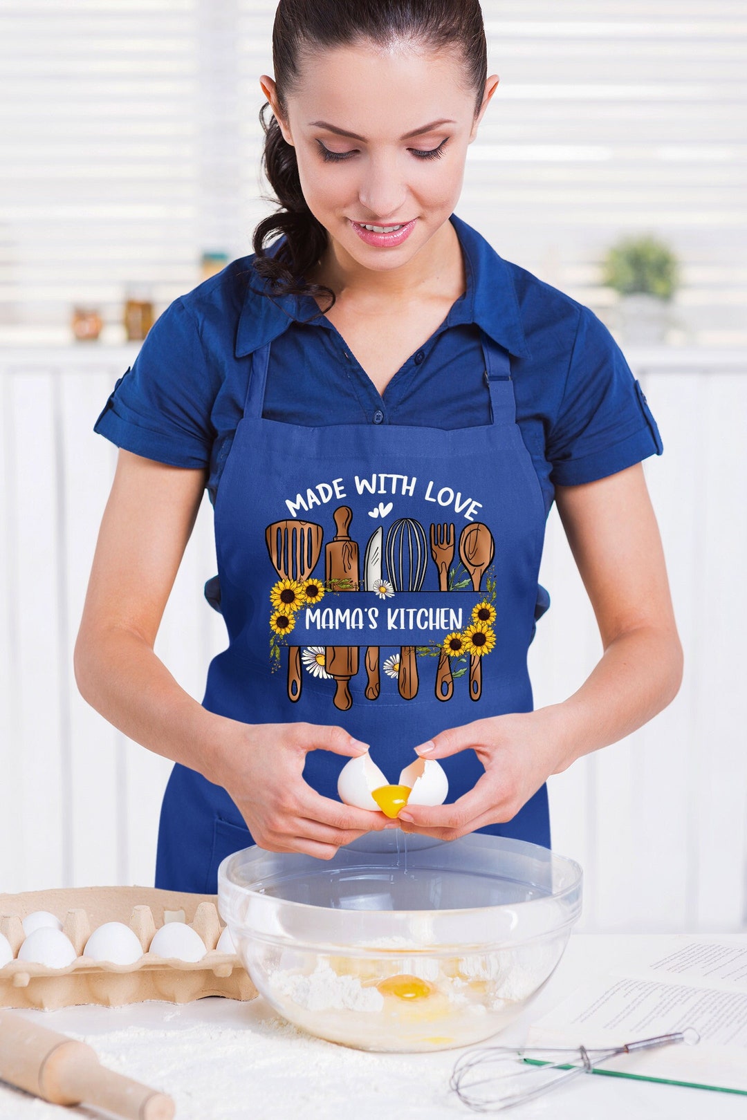 Mama's Kitchen Apron, Personalized Apron With Pockets, Birthday Gift ...