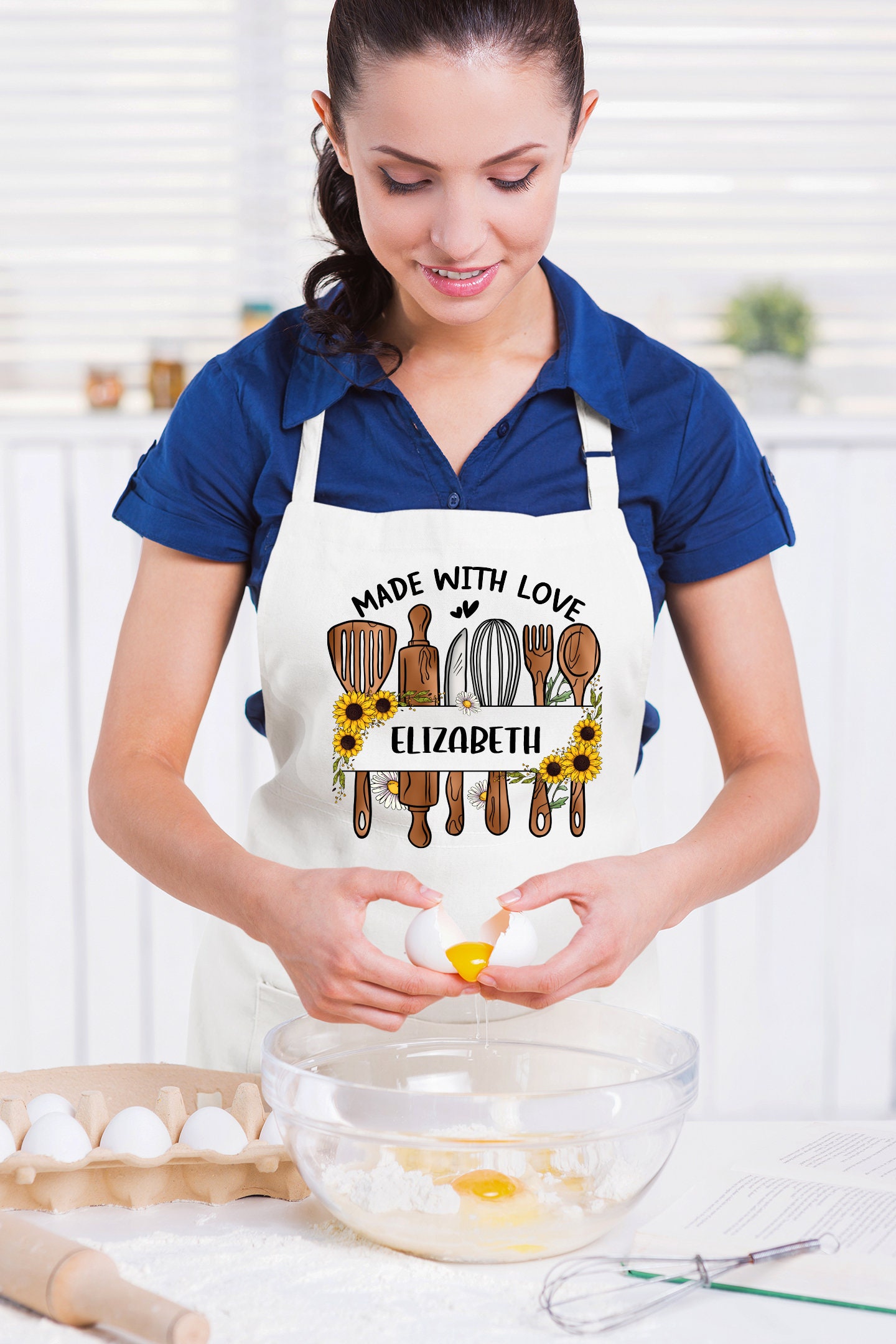 Personalized Apron With Pockets, Custom Kitchen Apron, Personalized ...