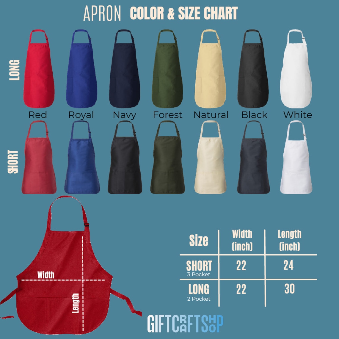 Personalized Art Apron, Art Teacher Apron, Gift for Art Teacher ...