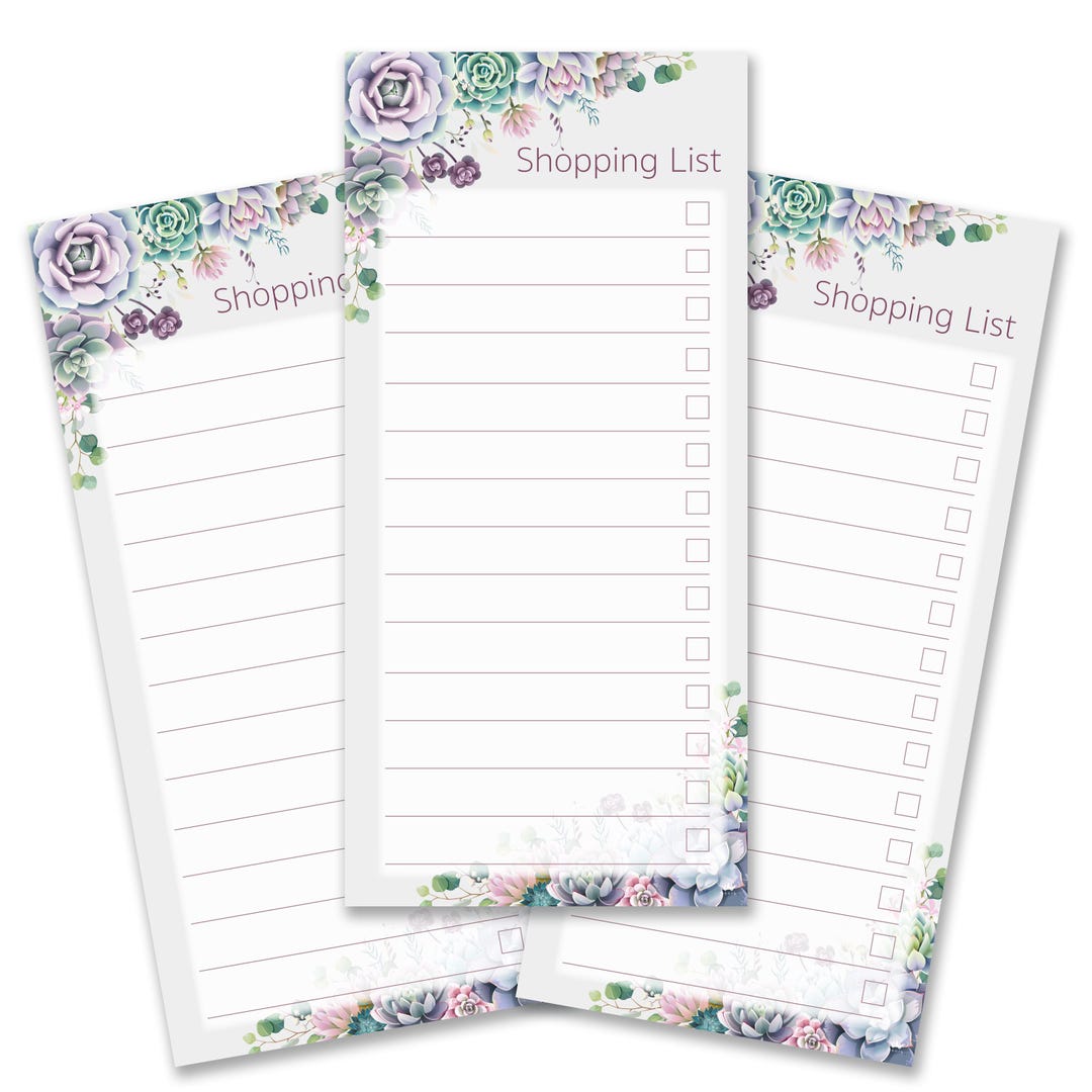 Floral Shopping List Notepads | 50 Tear-off Sheets | Pack of 3 - Etsy