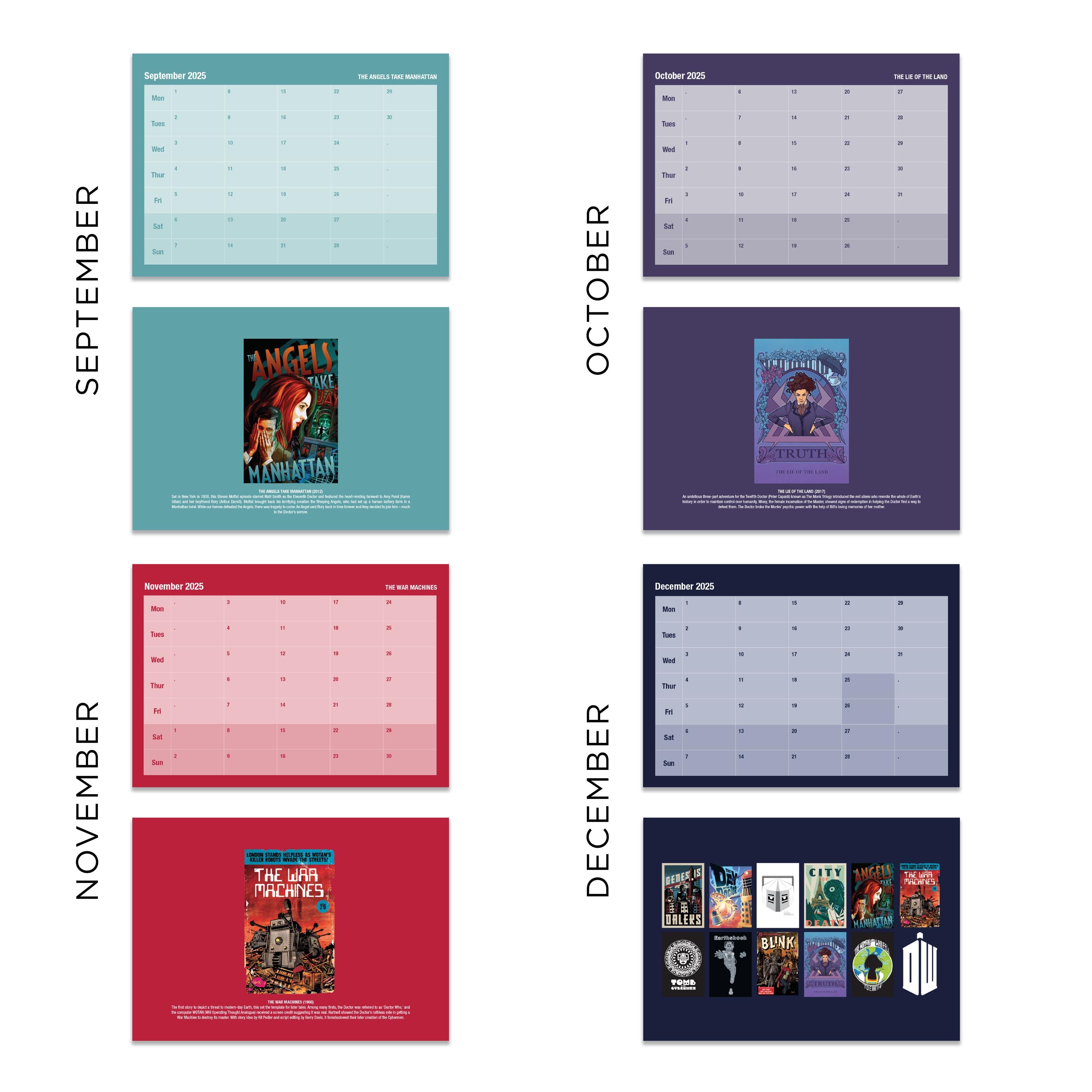 Dr Who Inspired Desk Calendar | 12 Unique Artworks | 1 per Month With ...