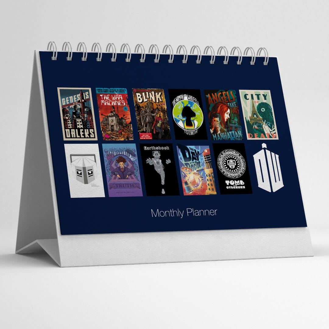 Dr Who Inspired Desk Calendar | 12 Unique Artworks | 1 per Month With ...