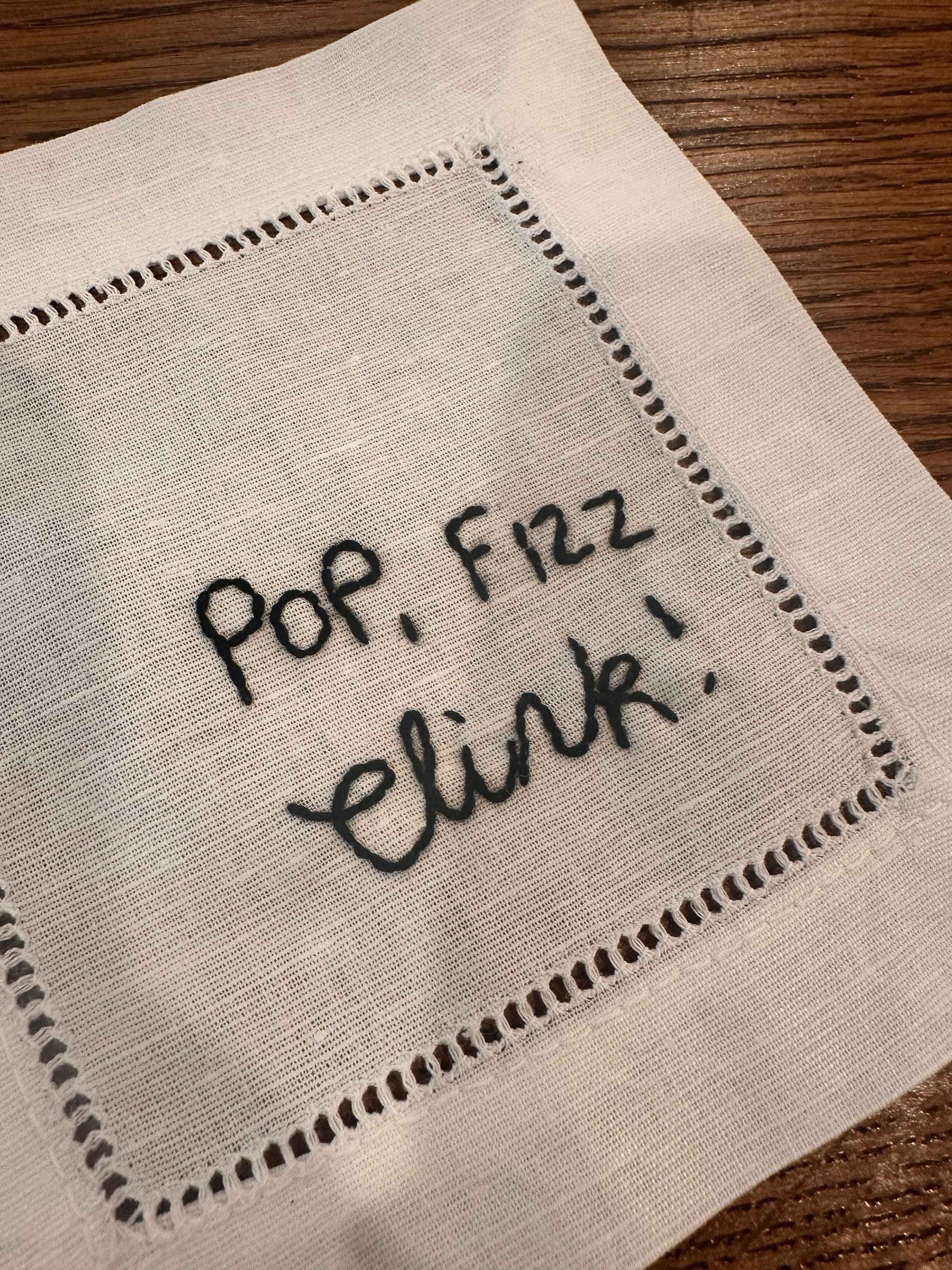 Inspirational Cocktail Napkins, Hand Embroidered Cocktail Napkin ...