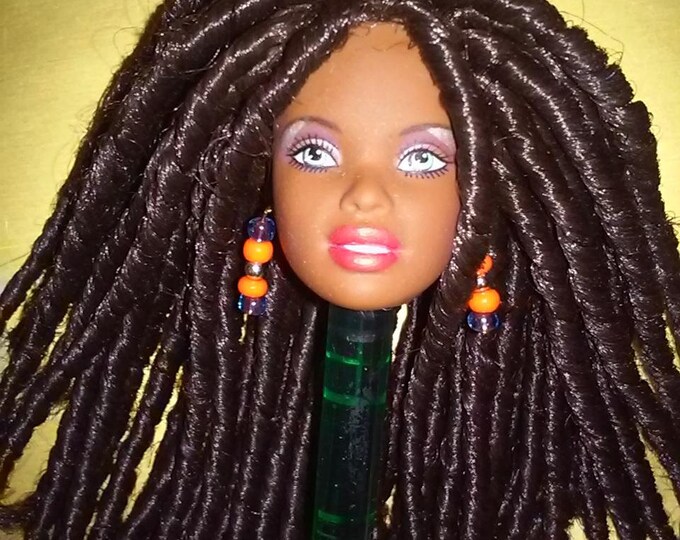 Custom Dark Coffee Brown Locs Doll Head Hairsyle Ooak AA - Etsy