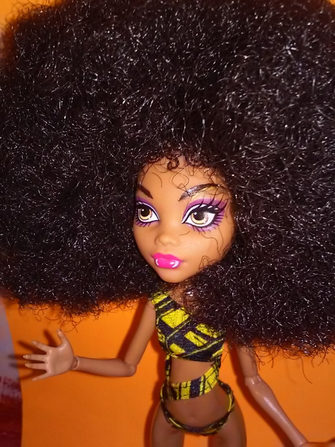 Monster High Clawdeen Wolf Afro Hair Doll Custom - Etsy