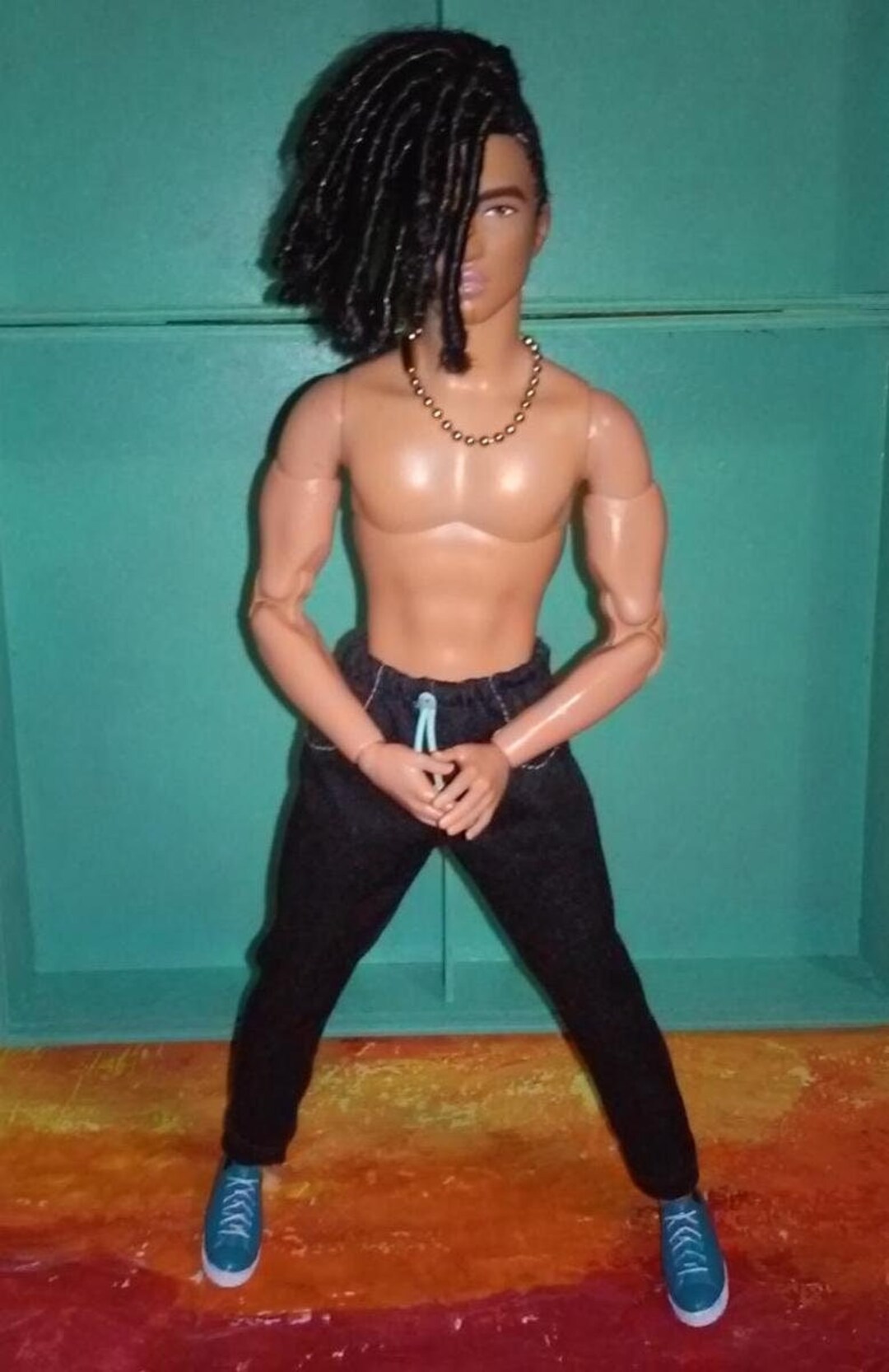 Custom Male Doll With Black Side Locs Articulated Ooak - Etsy