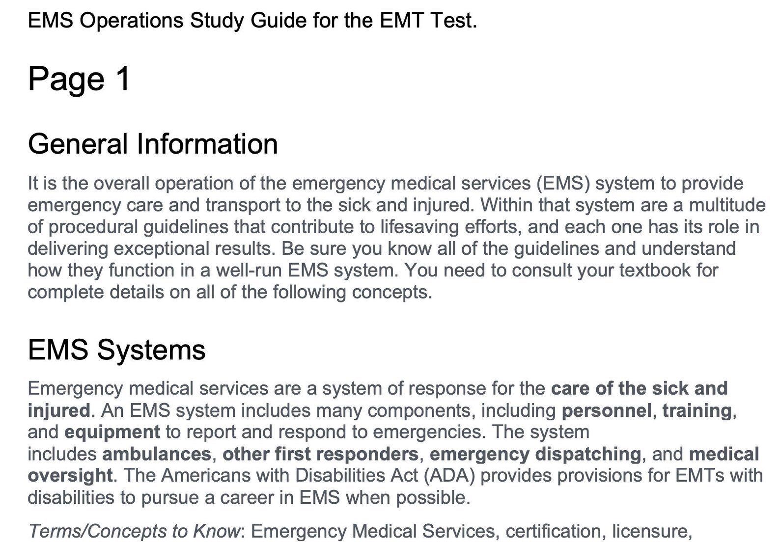 National Registry of Emt Complete 96-page Study Guide Bundle, Perfect ...