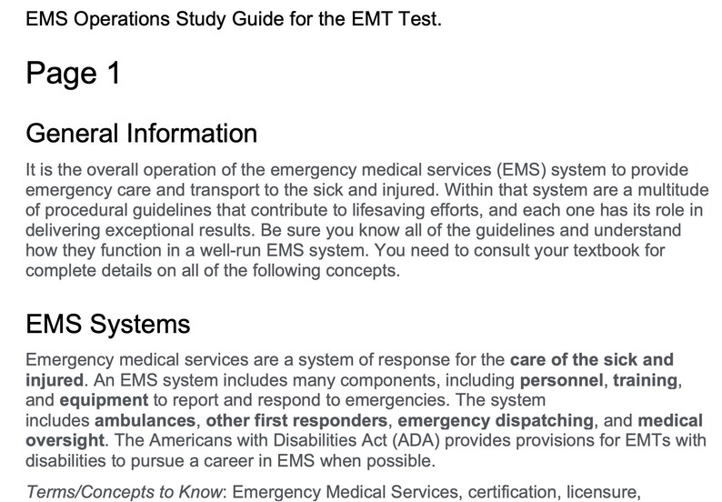 National Registry of Emt Complete 96-page Study Guide Bundle, Perfect ...
