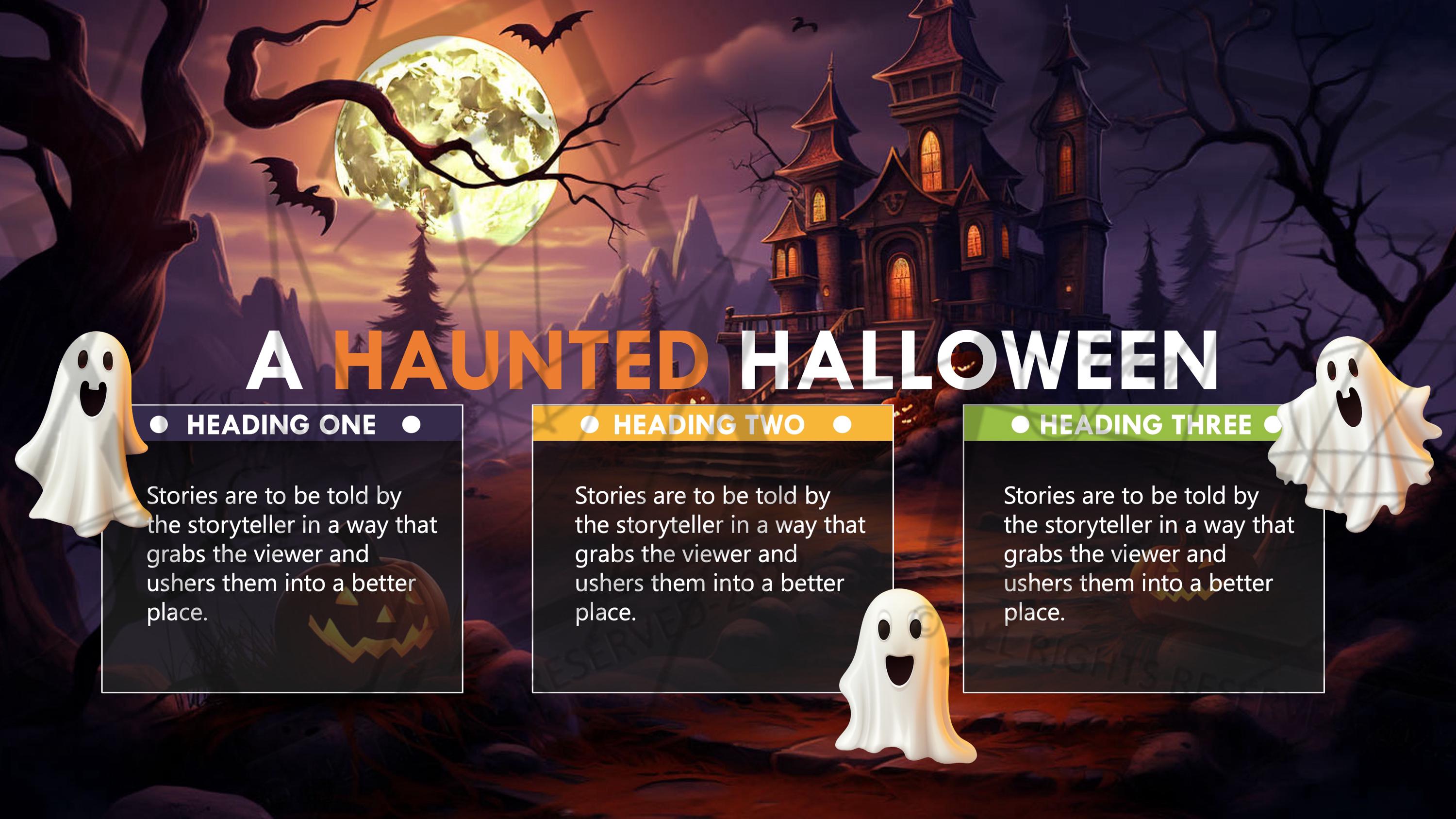 Halloween Powerpoint Template With Spooky and Ghostly Designs, Editable ...
