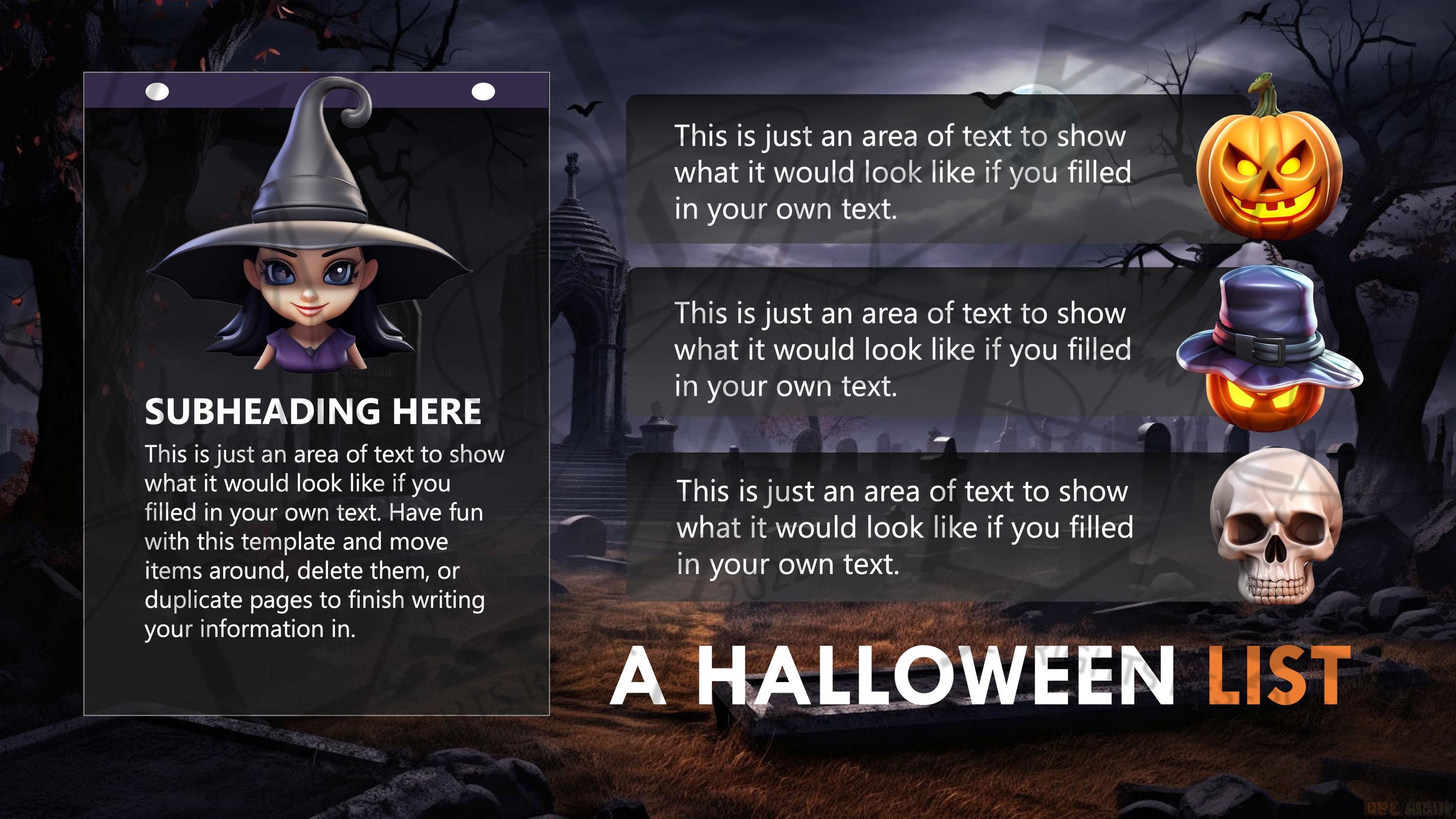 Halloween Powerpoint Template With Spooky and Ghostly Designs, Editable ...