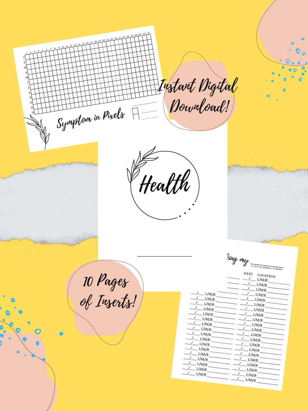 Minimalistic Health Planner Inserts Happy Planner Inserts, Yearly ...