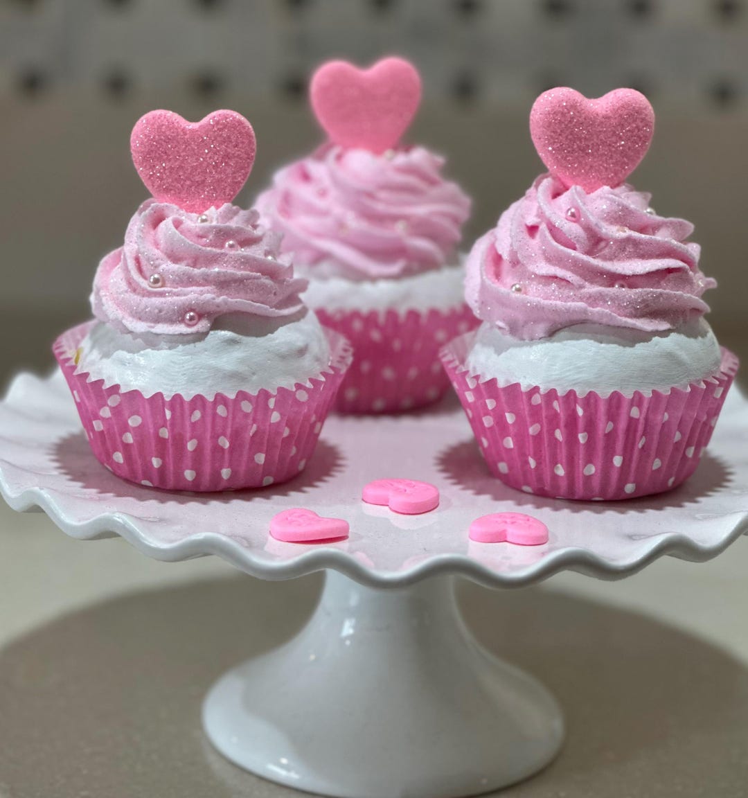 Faux Pink Valentine Blingy Cupcake - Etsy