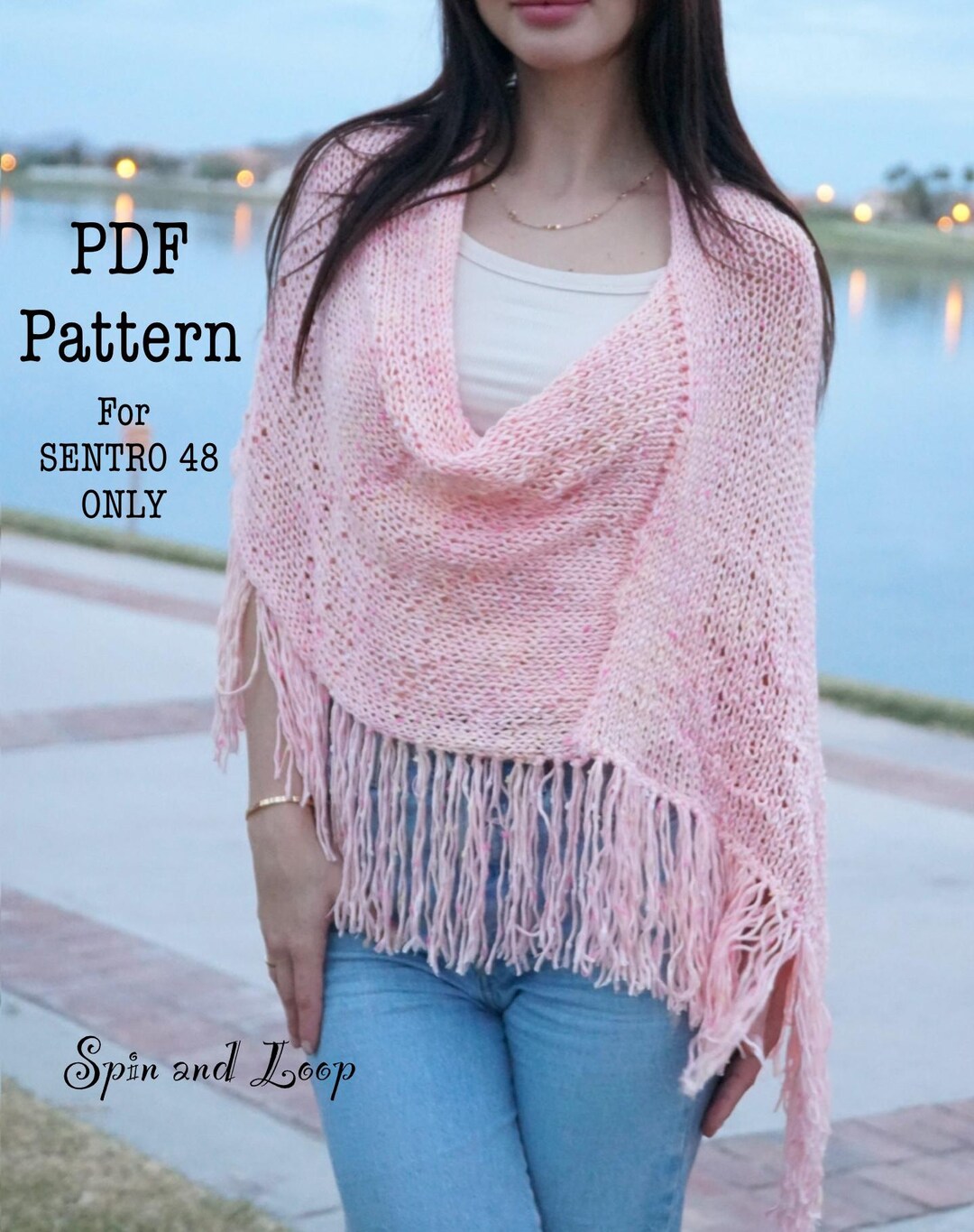 Poncho With Fringes - PDF Pattern for SENTRO 48 Circular Knitting ...