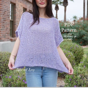 Oversized Short Sleeve Sweater PDF Pattern for SENTRO 48 Knitting ...