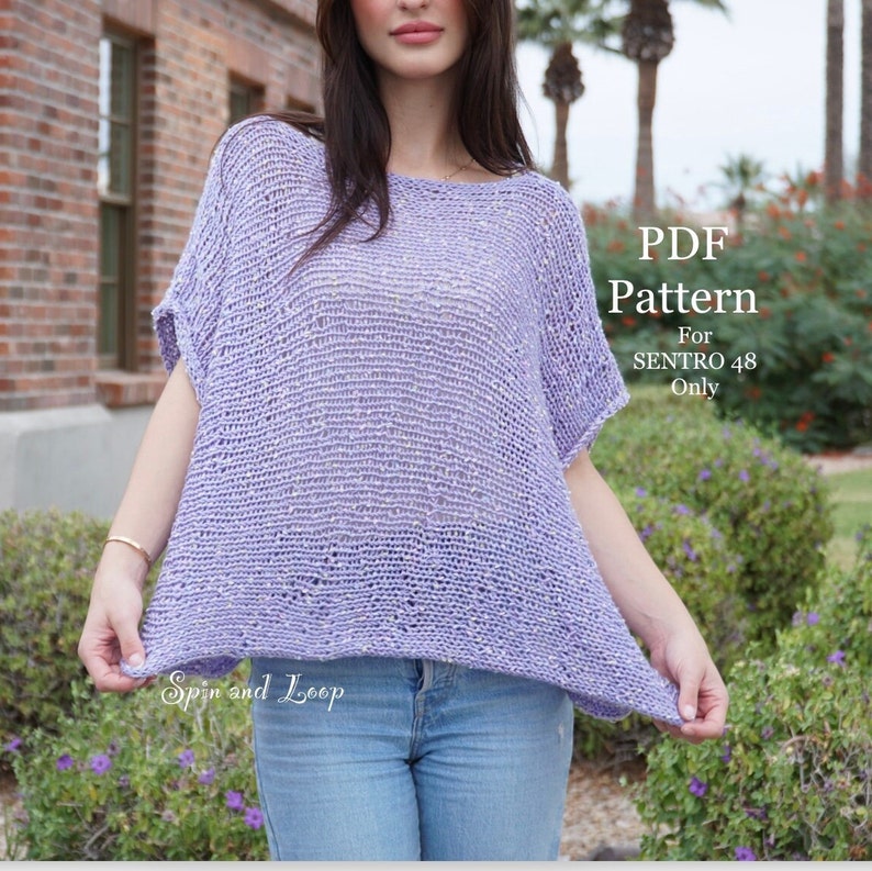Oversized Short Sleeve Sweater PDF Pattern for SENTRO 48 Knitting ...