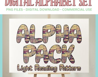 Digital Alphabet Set, Printable PNG Alpha Pack Design, Doodle Clipart ...