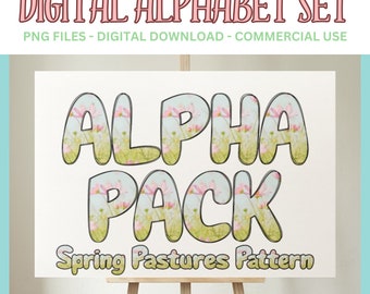 Book Themed Digital Alphabet Set, Printable PNG Alpha Pack Design ...