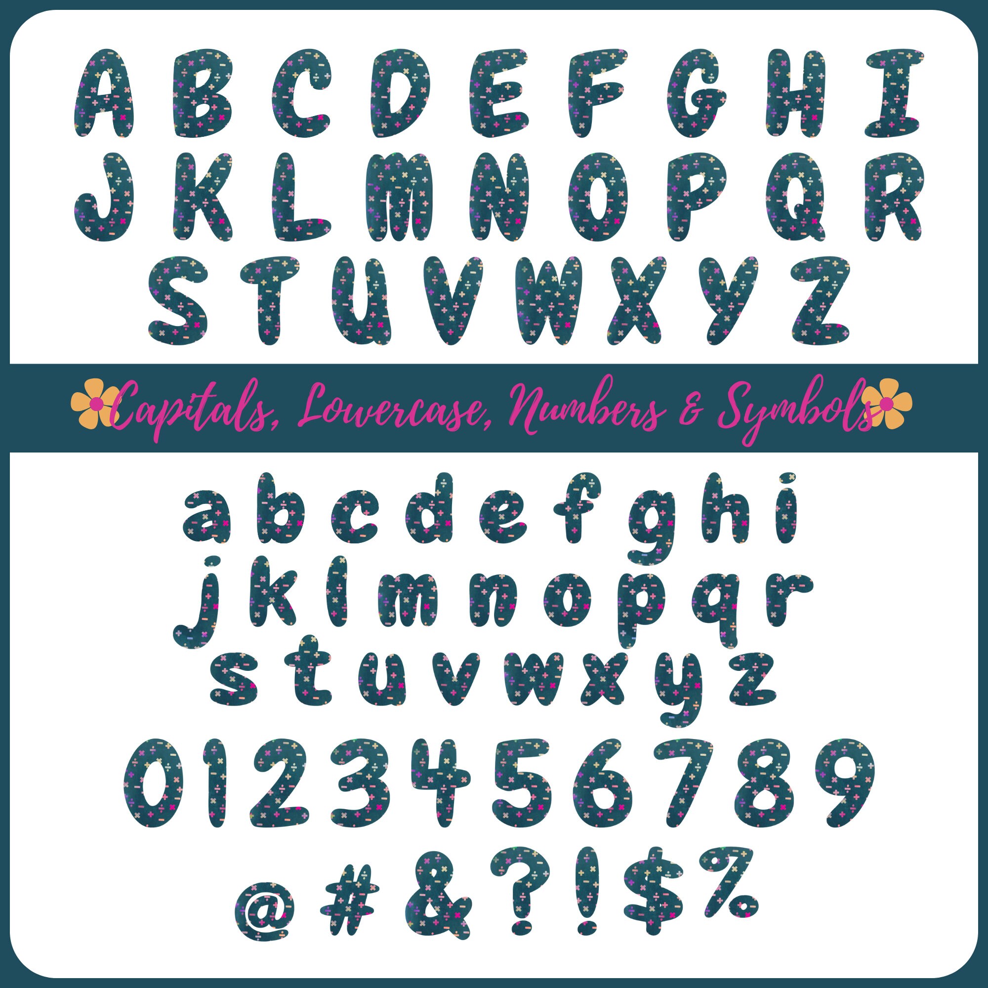 Math Symbols Digital Alphabet Set, Printable PNG Alpha Pack Design ...