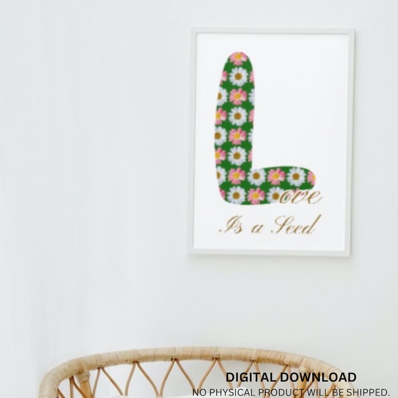 Daisies Digital Alphabet Set, Printable PNG Alpha Pack Design, Doodle ...