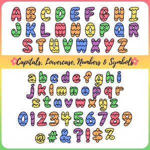 Pastel Wavy Lines Digital Alphabet Set, Printable PNG Alpha Pack Design ...
