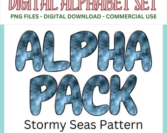 Stars & Polkas Digital Alphabet Set, Printable PNG Alpha Pack Design ...