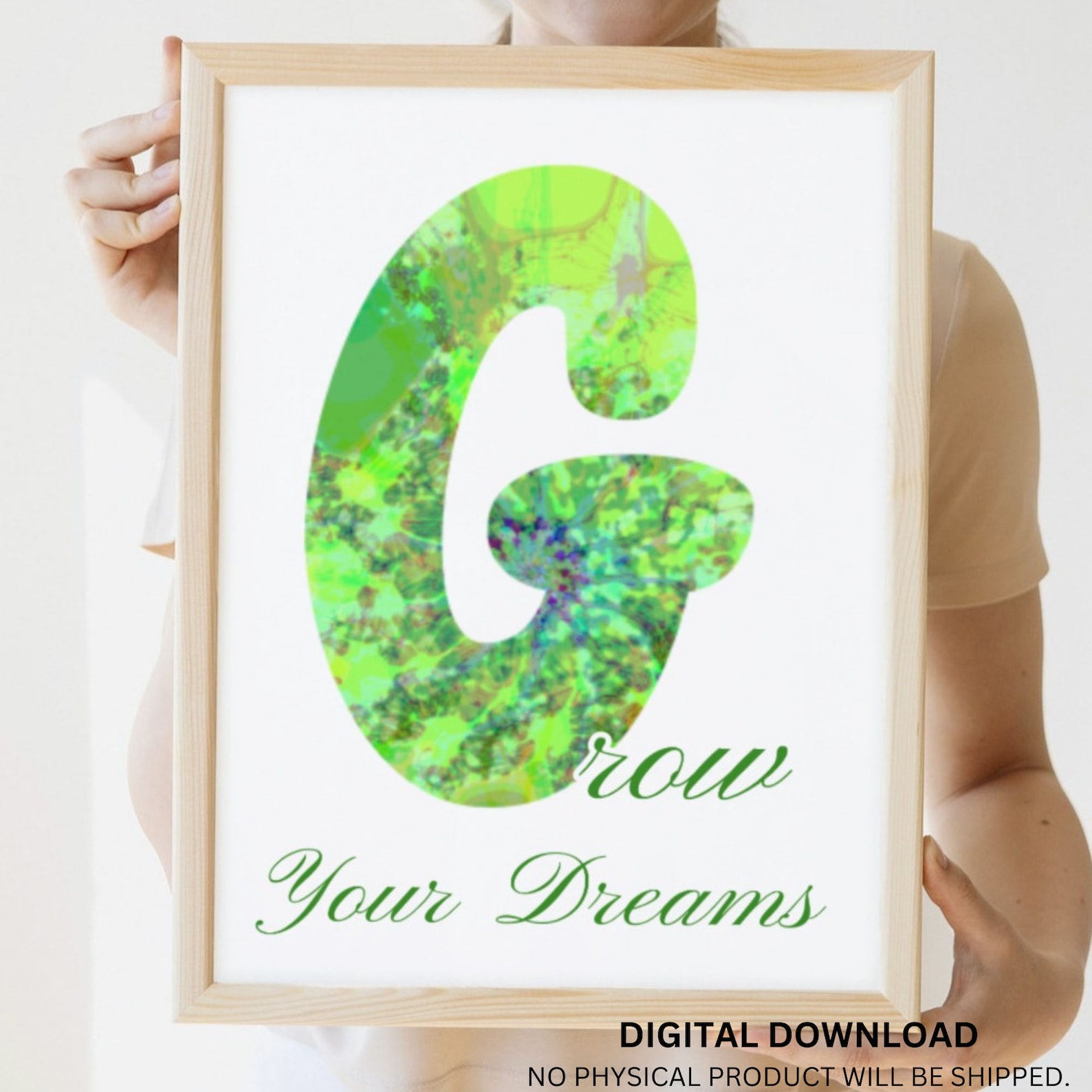 Lime Green Tie-dye Digital Alphabet Set, Printable PNG Alpha Pack ...