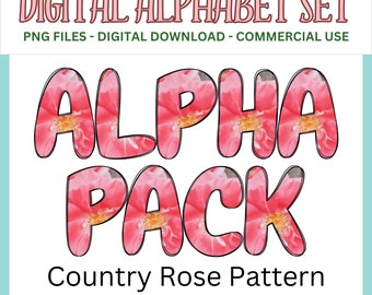 Bright Stars Digital Alphabet Set, Printable PNG Alpha Pack Design ...