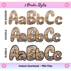 Weathered Wood Digital Alphabet Set, Printable PNG Alpha Pack Design ...