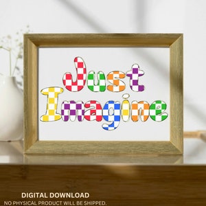 Rainbow Large Check Digital Alphabet Set, Printable PNG Alpha Pack ...
