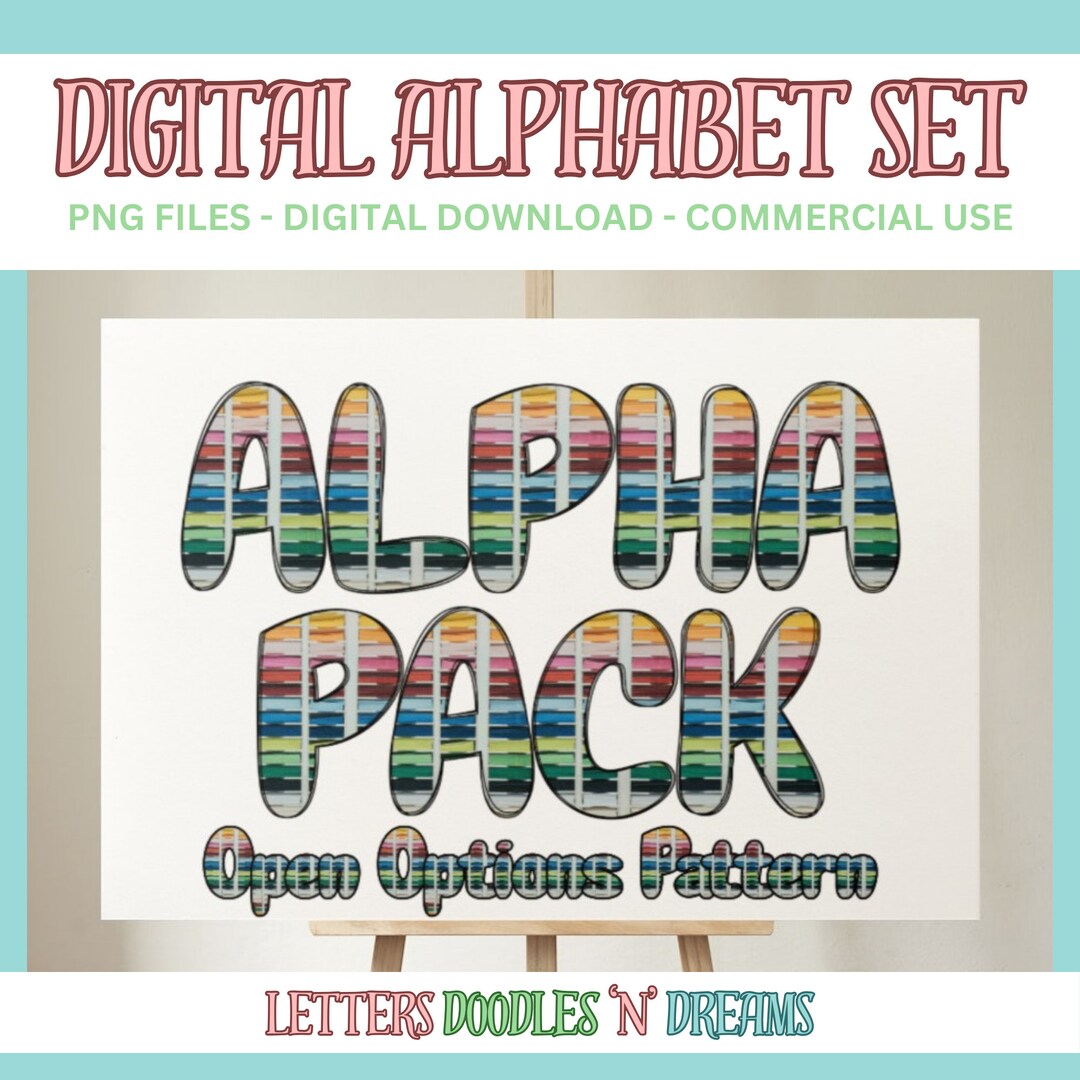 Colored Paper Stash Digital Alphabet Set, Printable PNG Alpha Pack ...