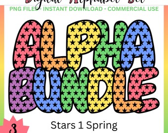 Pastel Stripes Digital Alphabet Set, Printable PNG Alpha Pack Design ...