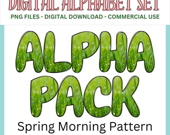 Bright Large Check Digital Alphabet Set, Printable PNG Alpha Pack ...