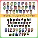 Pastel Stripes Digital Alphabet Set, Printable PNG Alpha Pack Design ...