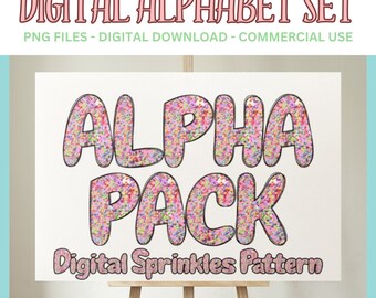 Vertical Stripe Digital Alphabet Set, Printable PNG Alpha Pack Design ...