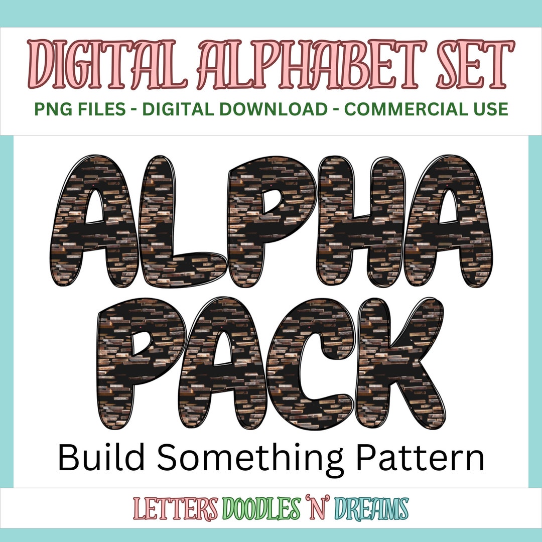 Wood Boards Digital Alphabet Set, Printable PNG Alpha Pack Design ...